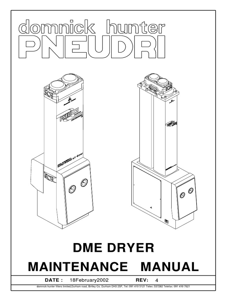 DME Dryer Maintenance Manual | PDF | Valve | Machines