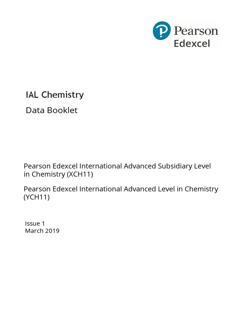 IAL Chemistry: Data Booklet | PDF
