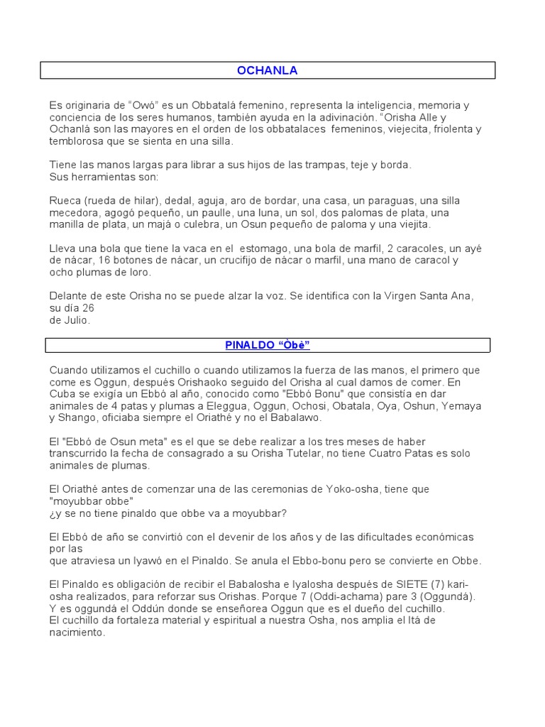 1 Ochanla | PDF | Santeria