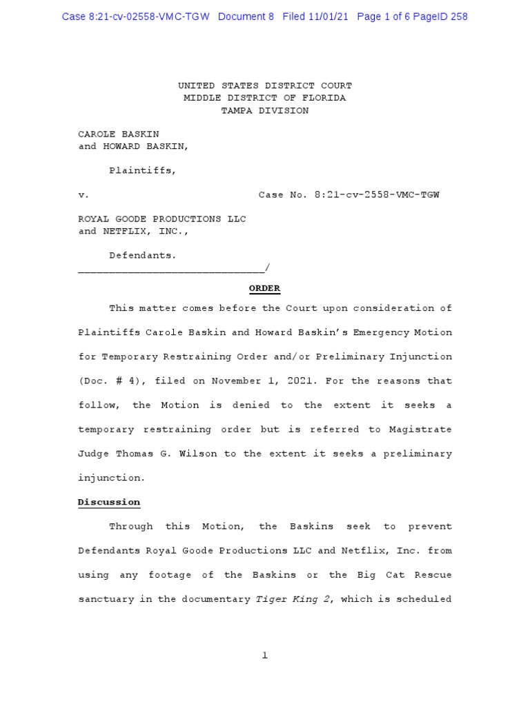 Baskin V Goode Order | PDF | Injunction | Public Law