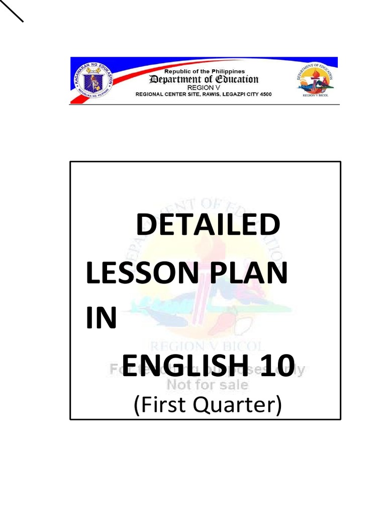 English 10 First Quarter Lesson Plans | PDF | Pronoun | Learning