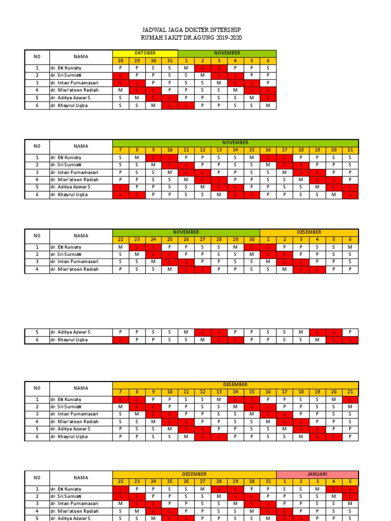 Jadwal Jaga New-1 | PDF