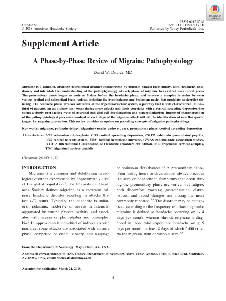 Dodick 2018 | PDF | Migraine | Headache