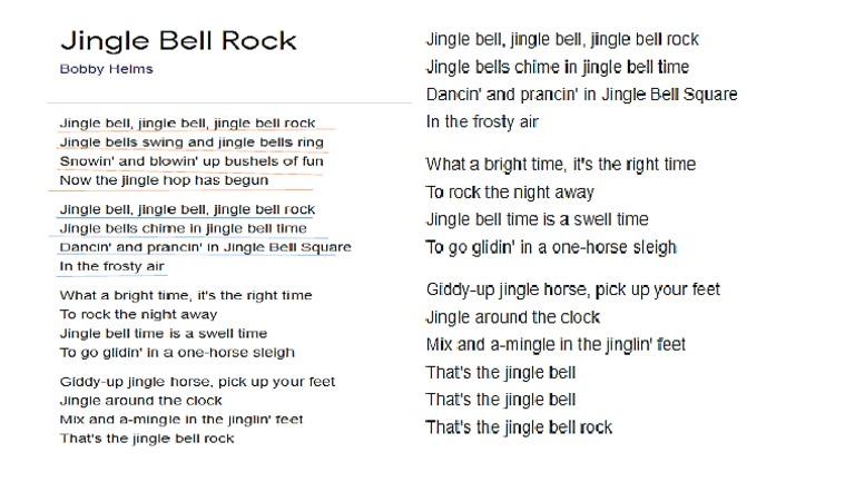 Cancion Jingle Bell Rock | PDF