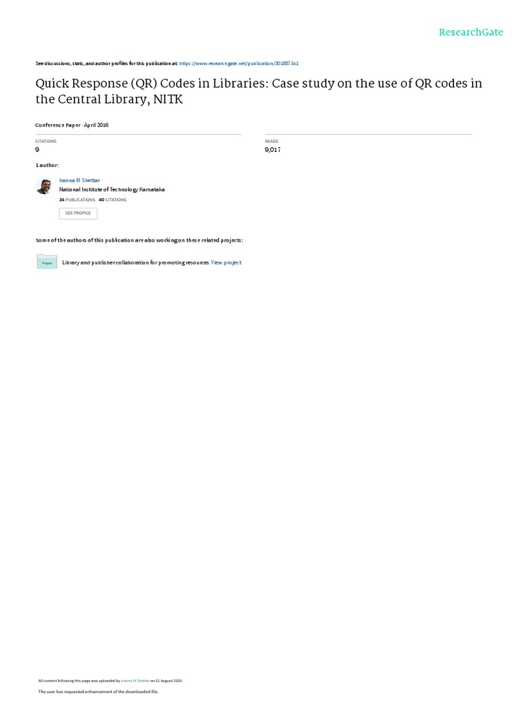 Quick Response (QR) Codes in Libraries: Case Study On The Use of QR ...