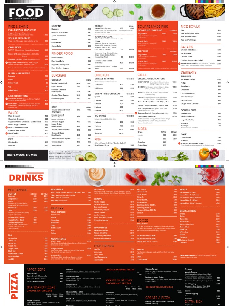 Food Drinks Menu Rest of Nairobi | PDF | Pizza | Salad