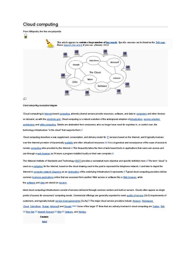 Cloud Computing: This Article Appears To Contain A Large Number of ...