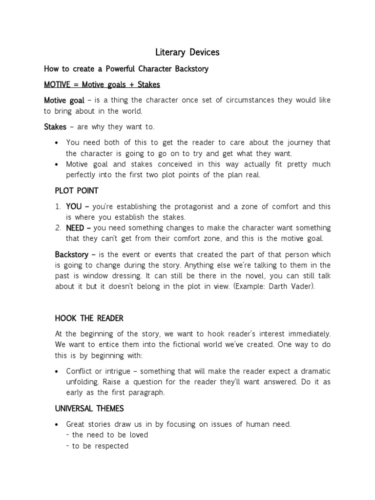 Literary Devices | PDF | Plot (Narrative) | Deconstruction