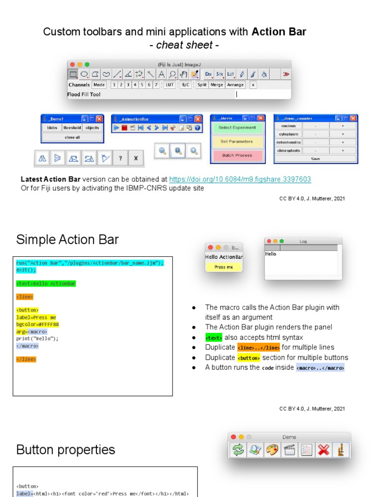 Action Bar Cheat Sheet | Download Free PDF | Button (Computing) | Software