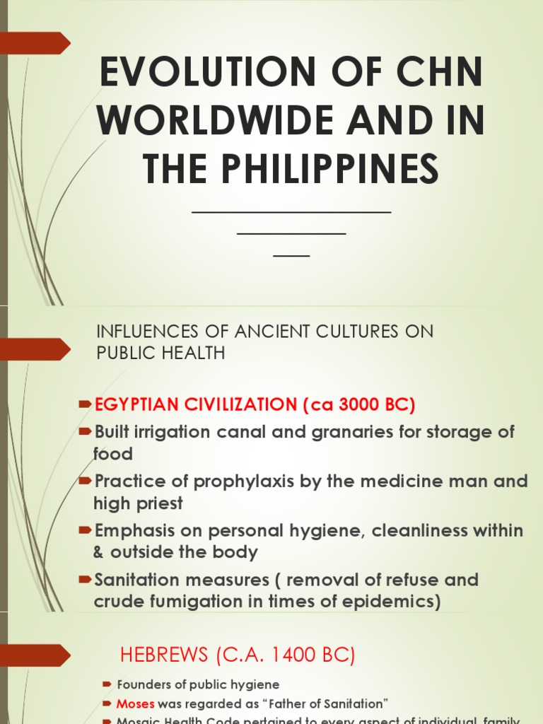 Evolution of CHN Worldwide and in The Philippines | PDF | Nursing | Hygiene