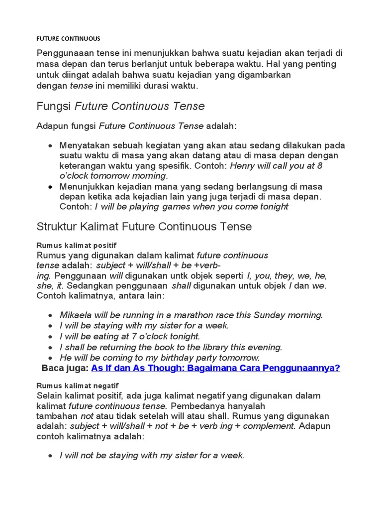 Future Continuous Pdf
