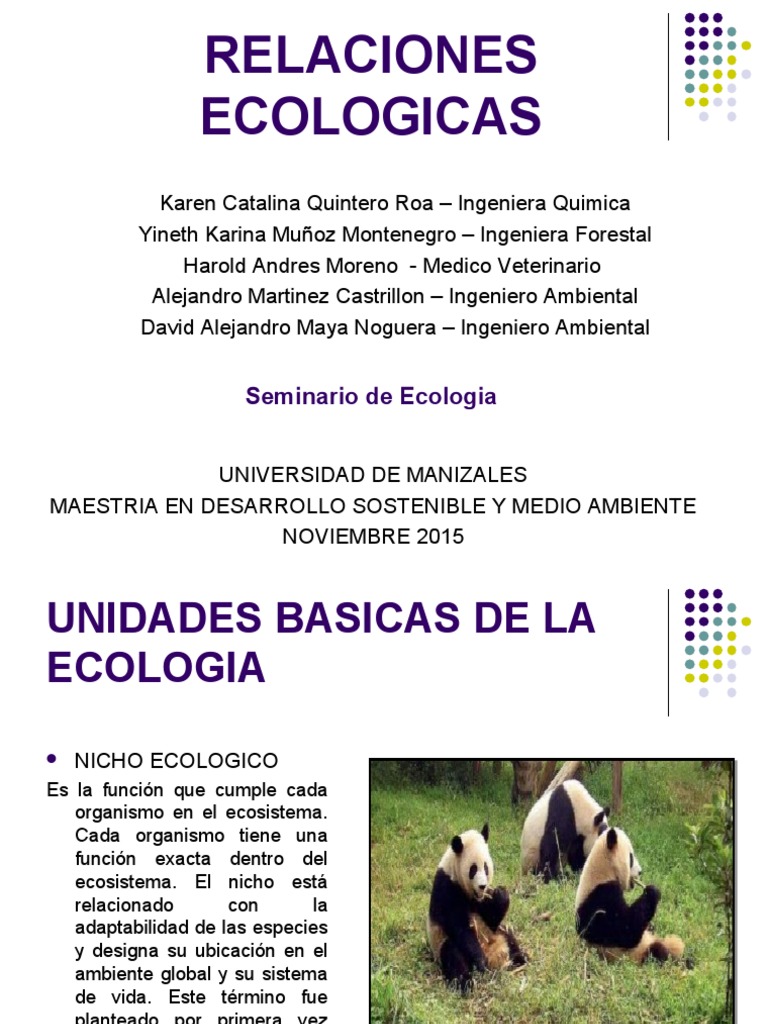 Relaciones Ecologicas | PDF | Ecología | Ecosistema