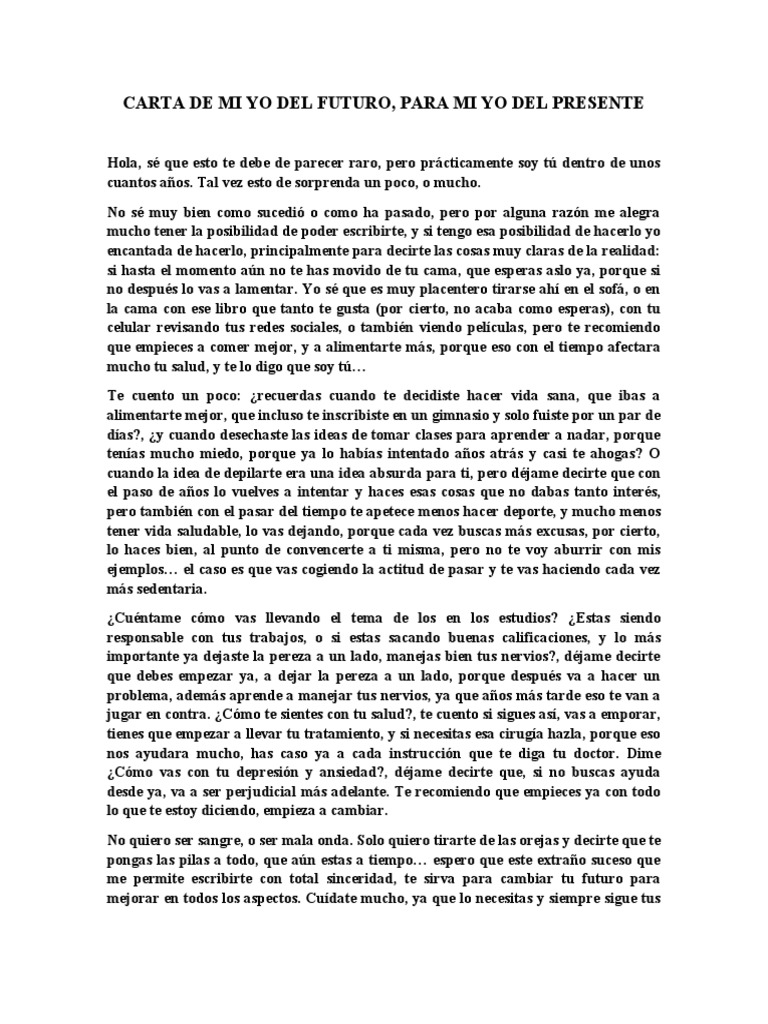 Carta de Mi Yo Del Futuro | PDF