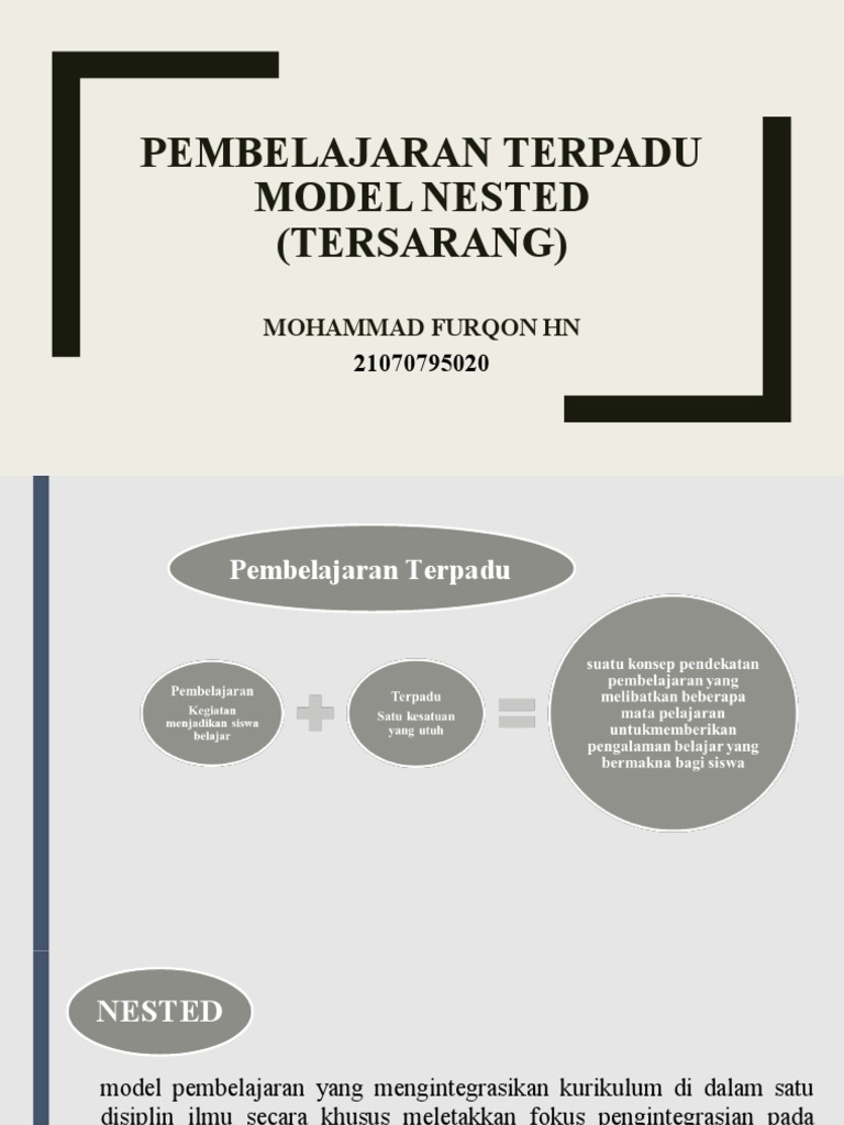 Pembelajaran Terpadu Model Nested | PDF