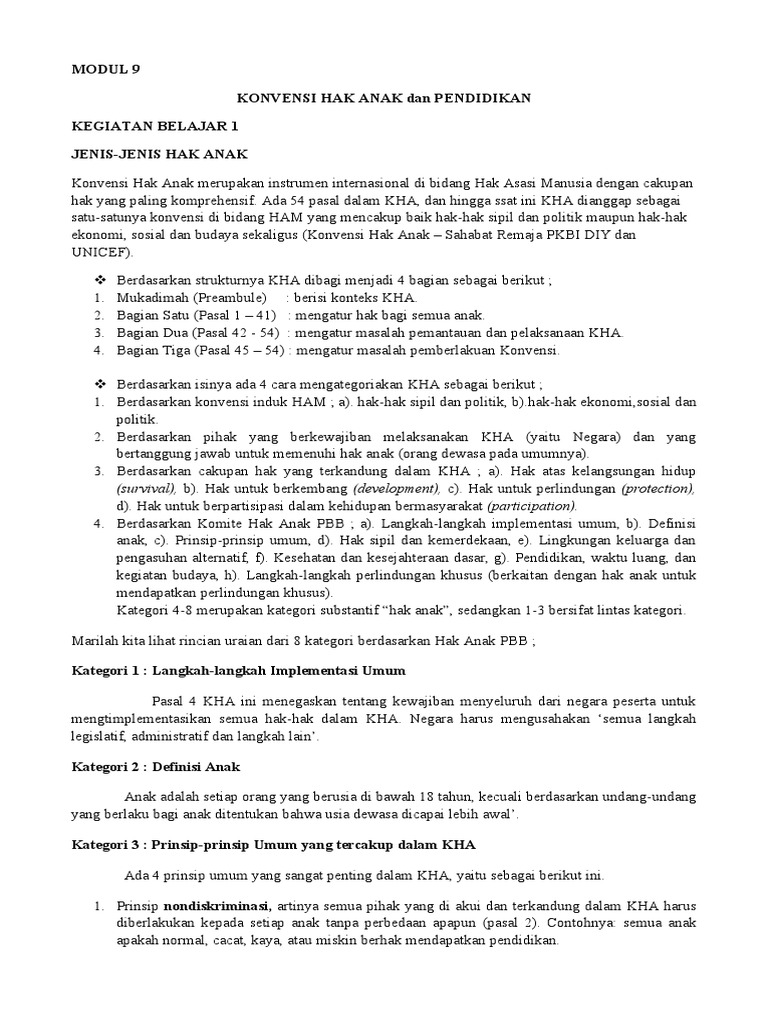 Modul 9 10 Pendidikan Anak Di SD | PDF