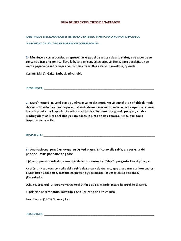 Tipos de Narrador en Literatura | PDF | Libros para adolescentes