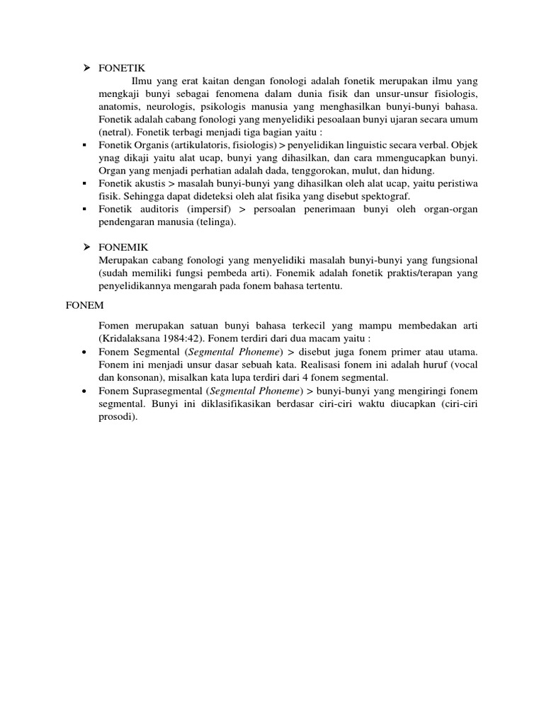 Cabang Fonologi Fonemik Dan Fonetik Tambahan | PDF | Seni & Disiplin Bahasa