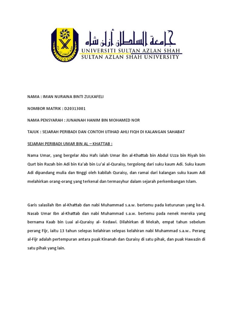 Sejarah Peribadi Dan Contoh Ijtihad | PDF | Politik | Agama & Spiritualitas