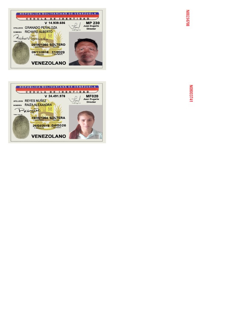 Cedula Señor Richard | PDF