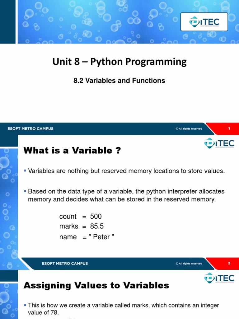 Variables And Functions Pdf Variable Computer Science Parameter Computer Programming