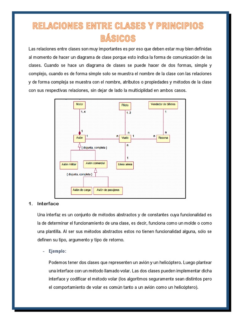 Relaciones Entre Clases y Principios Básicos | PDF | Objeto (informática) | Clase (Programación ...