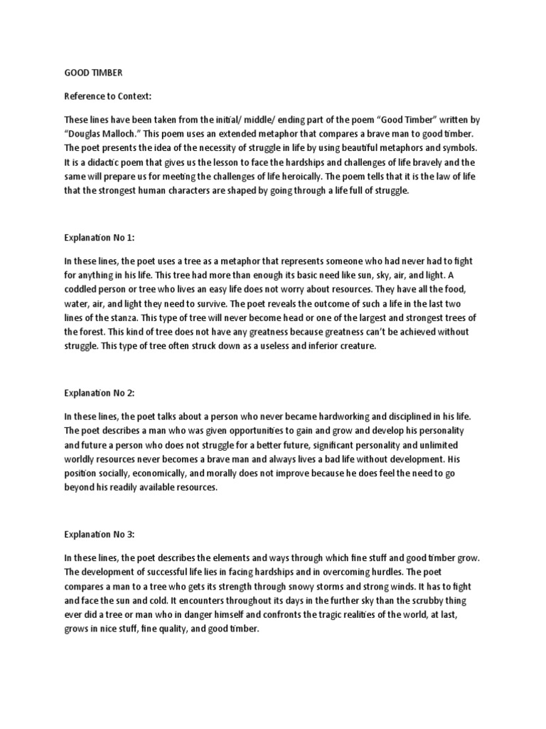 GOOD TIMBER-WPS Office | PDF | Poetry | Trees