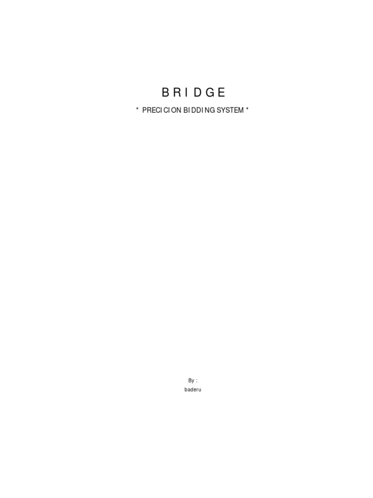 Precision Bidding System Guide | PDF | Contract Bridge