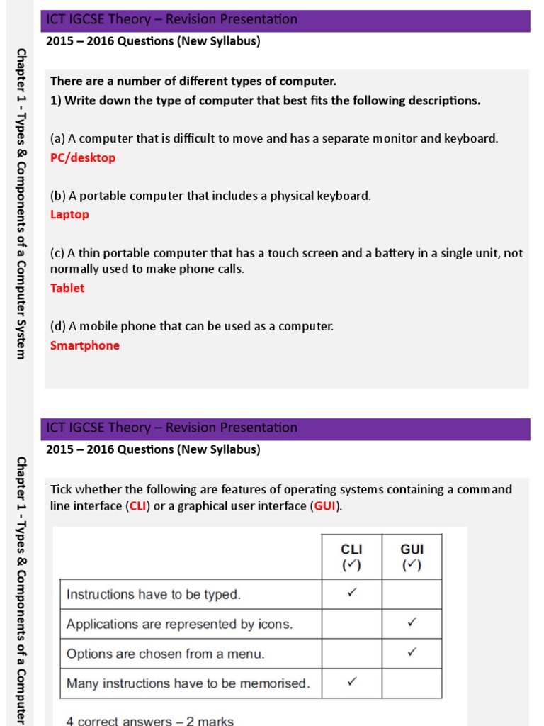 Chapter 1 - Types & Components of A Computer System | PDF | Personal Computers | Graphical User ...