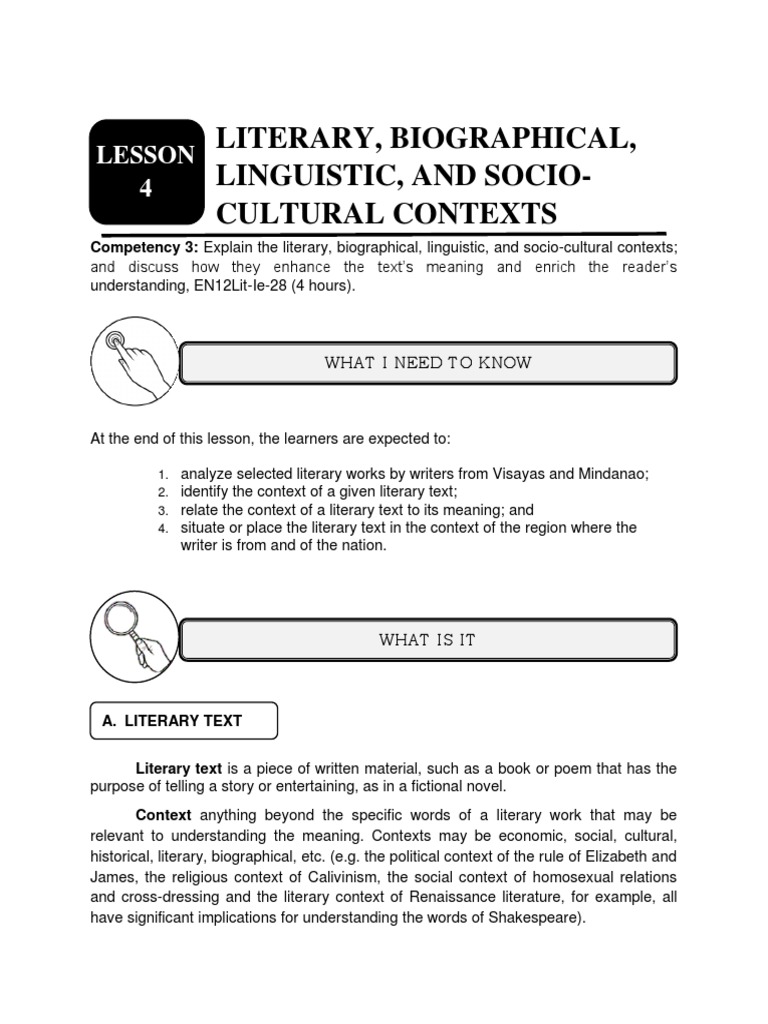 Literary Biographical Linguistic And Socio Cultural Contexts PDF