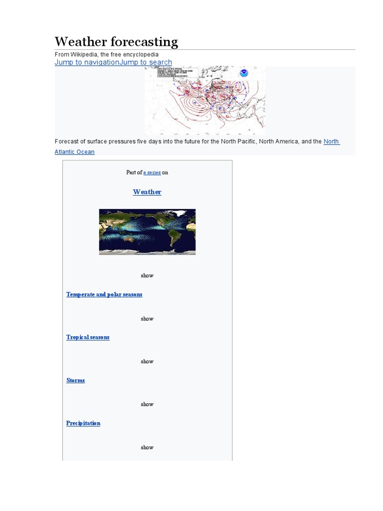 Weather Forecasting: Jump To Navigation Jump To Search | PDF | Weather ...
