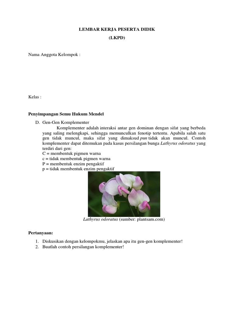 Gen Komplementer Mendel | PDF