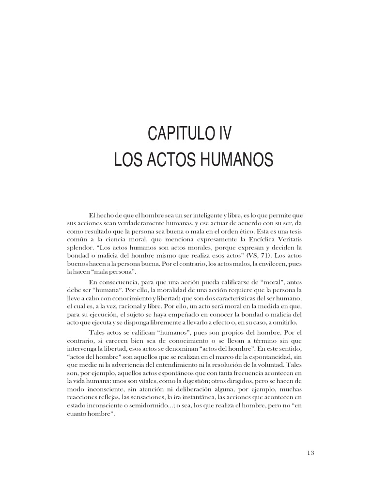 La distinción entre actos humanos y actos del hombre según la capacidad de conocimiento y ...