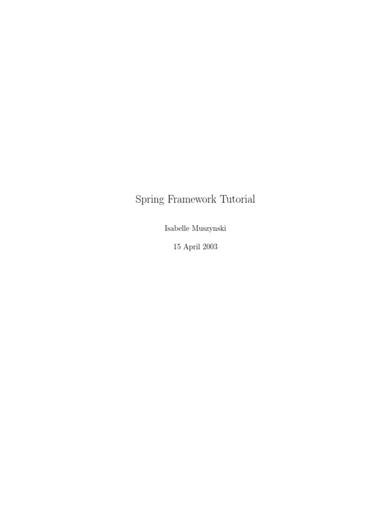 Spring Framework Tutorial | PDF | Java Servlet | Method (Computer ...