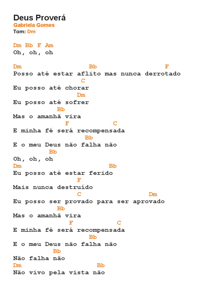 Deus Proverá - Gabriela Gomes | PDF