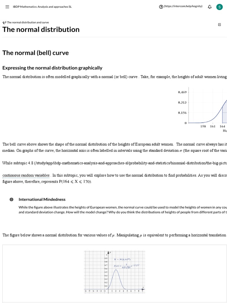 The Normal Distribution - IBDP Mathematics: Analysis and Approaches SL ...