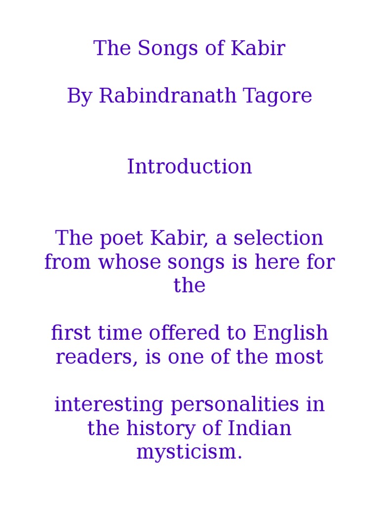 Songs of Kabir | PDF | Brahman | Monism