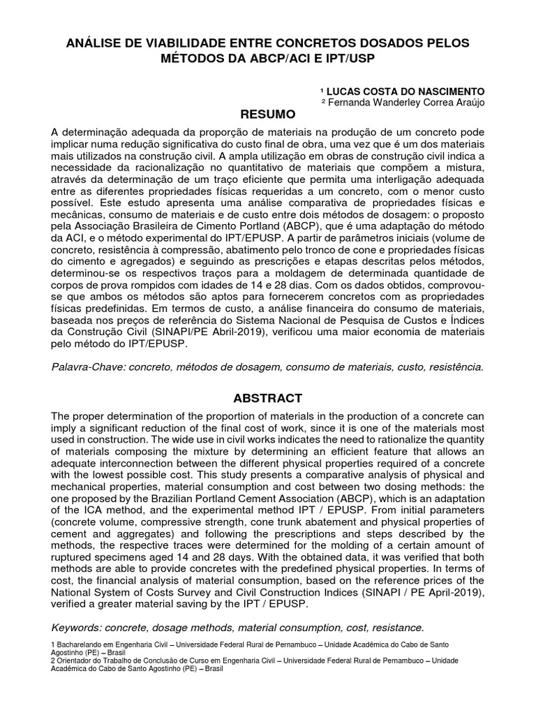 Análise Do Método Ipt Epusp e Abcp | PDF | Concreto | Método científico