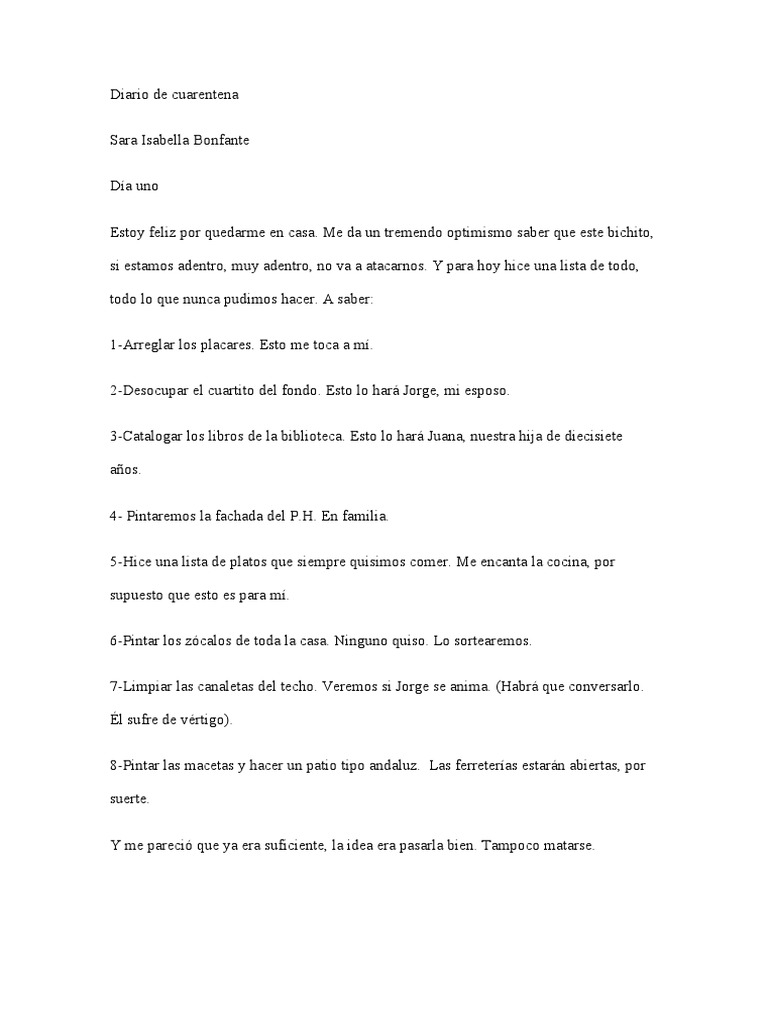 Diario de Cuarentena | PDF
