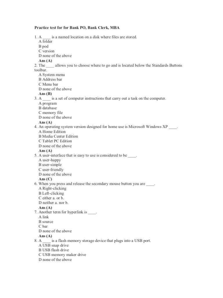 Practice Test For For Bank Exams | PDF | Population Ageing | Microsoft ...