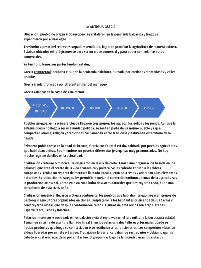 La Antigua Grecia Resumen | Descargar gratis PDF | Antigua Grecia | Esparta