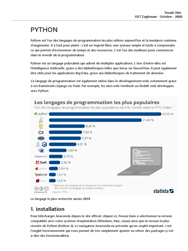 Chp1 Apprendre Python Download Free Pdf Structure De Contrôle Python Langage De 