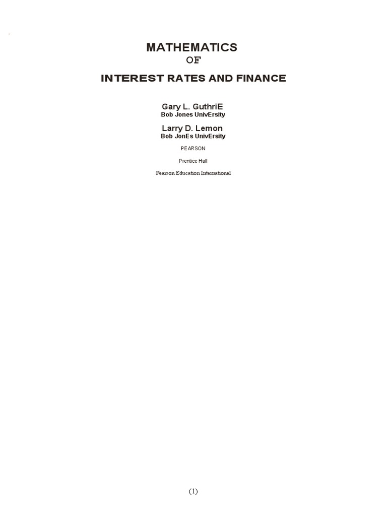 Mathematics: Interest Rates and Finance | PDF | Interest | Federal Reserve
