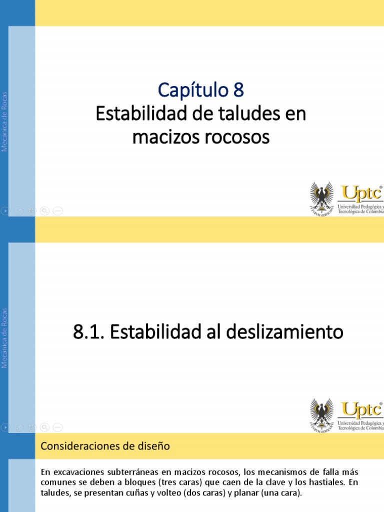 Capítulo 8 Estabilidad de Taludes en Macizos Rocosos | PDF | Fricción ...