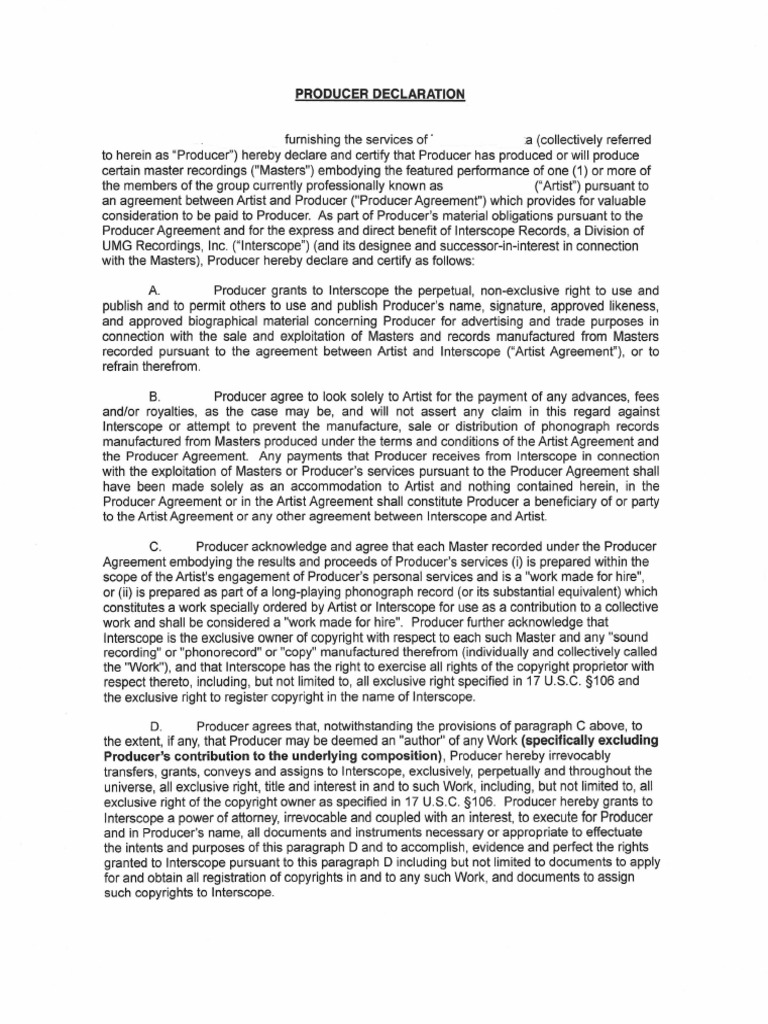 Producer Declaration Form | PDF