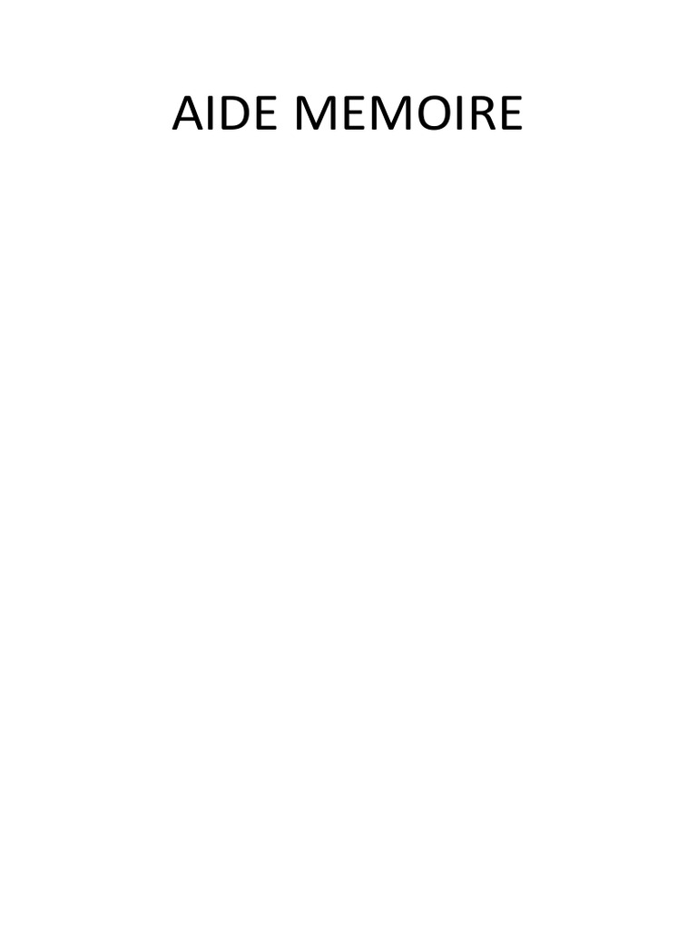 Aide Memoire | PDF