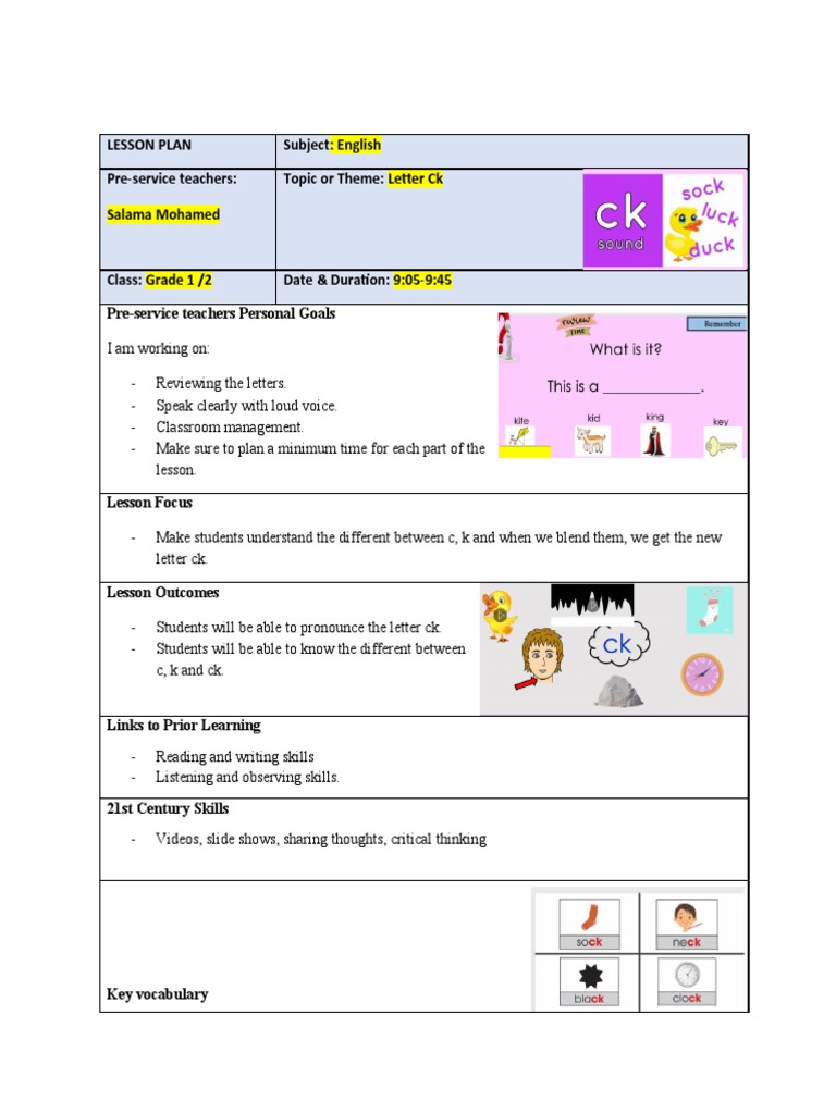 Lesson Plan - CK | PDF | Lesson Plan | Learning