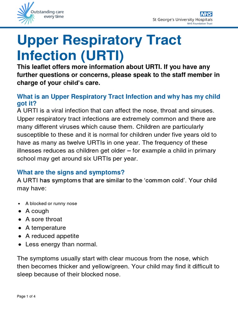 Upper Respiratory Tract Infection (URTI) | PDF | Medicine | Health Care