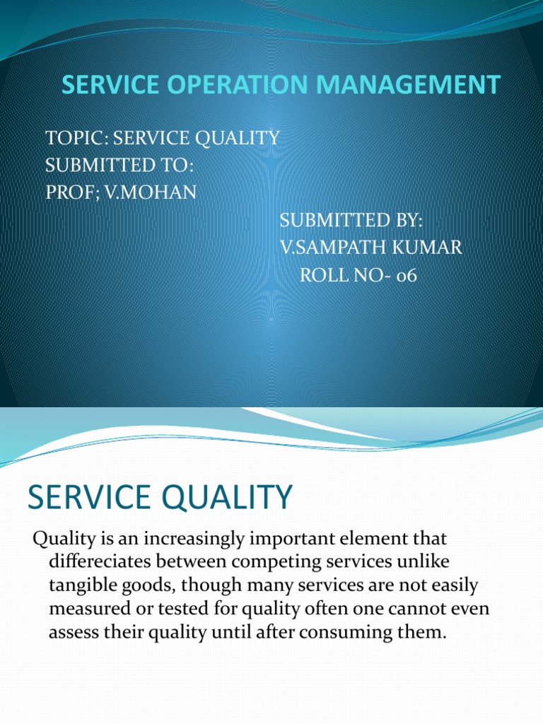 Service Operation Management | PDF