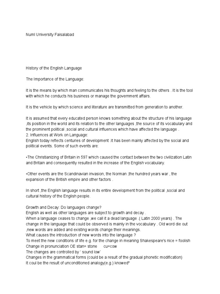 The Historical Development and Global Influence of the English Language ...