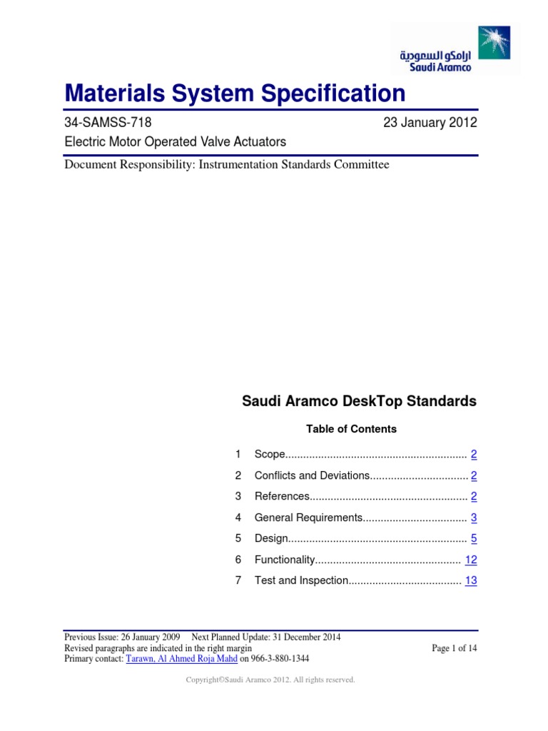 34 Samss 718 | PDF | Switch | Actuator